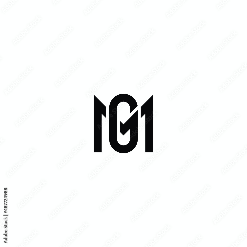 initials Letter MG Monogram Logo Design Vector. Minimal emblem design ...
