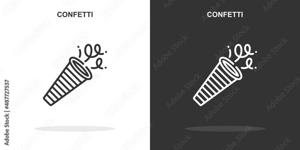 confetti line icon. Simple outline style.confetti linear sign. Vector ...