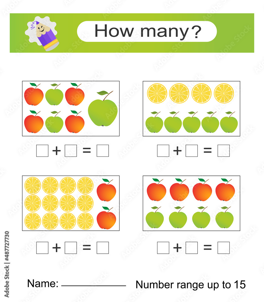 Math game for kids. Preschool worksheet activity. Printable worksheet ...