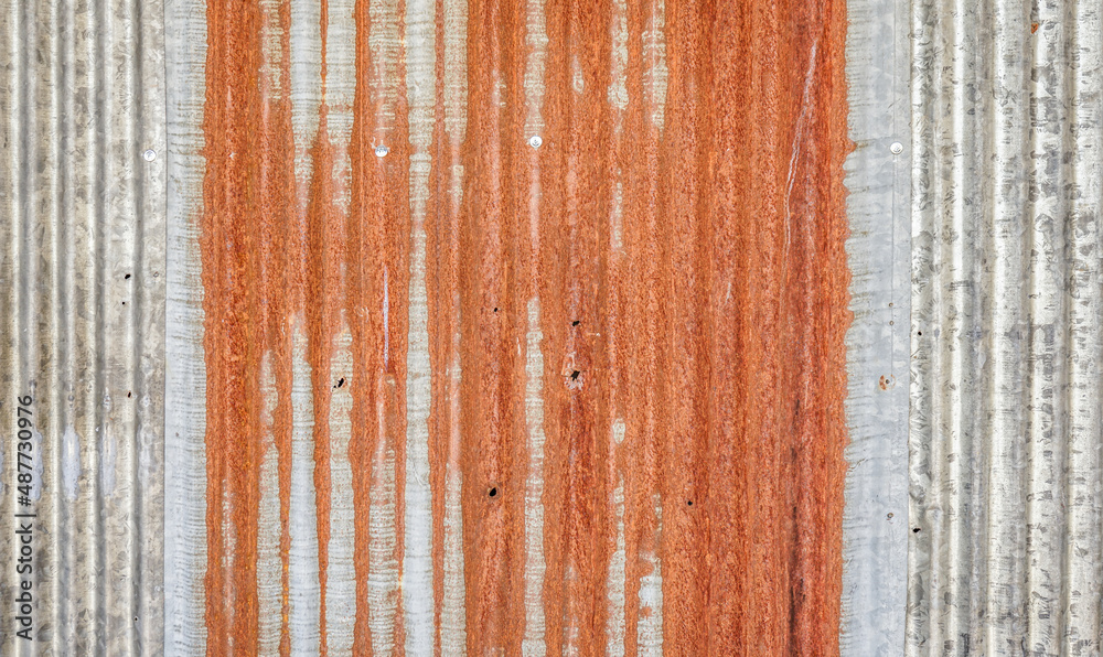 Old galvanized sheet wall with rust background Stock Photo | Adobe Stock