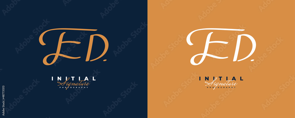 Initial E and D Logo Design with Elegant and Minimalist Handwriting ...