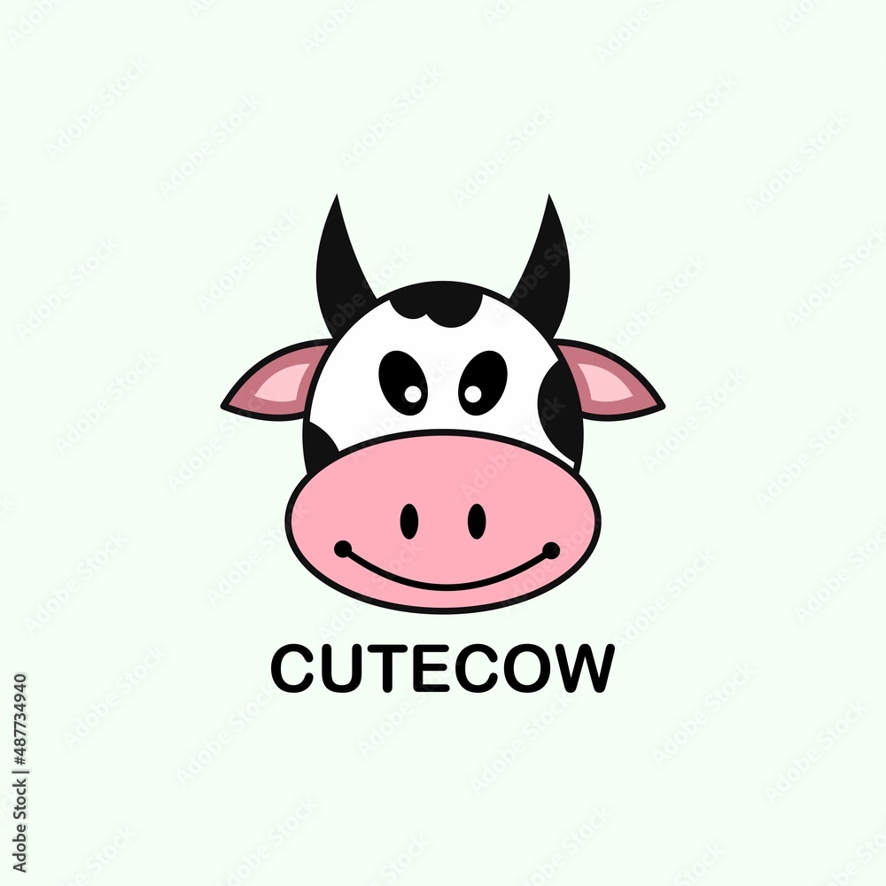 Cute cow character cartoon vector Stock Vector | Adobe Stock