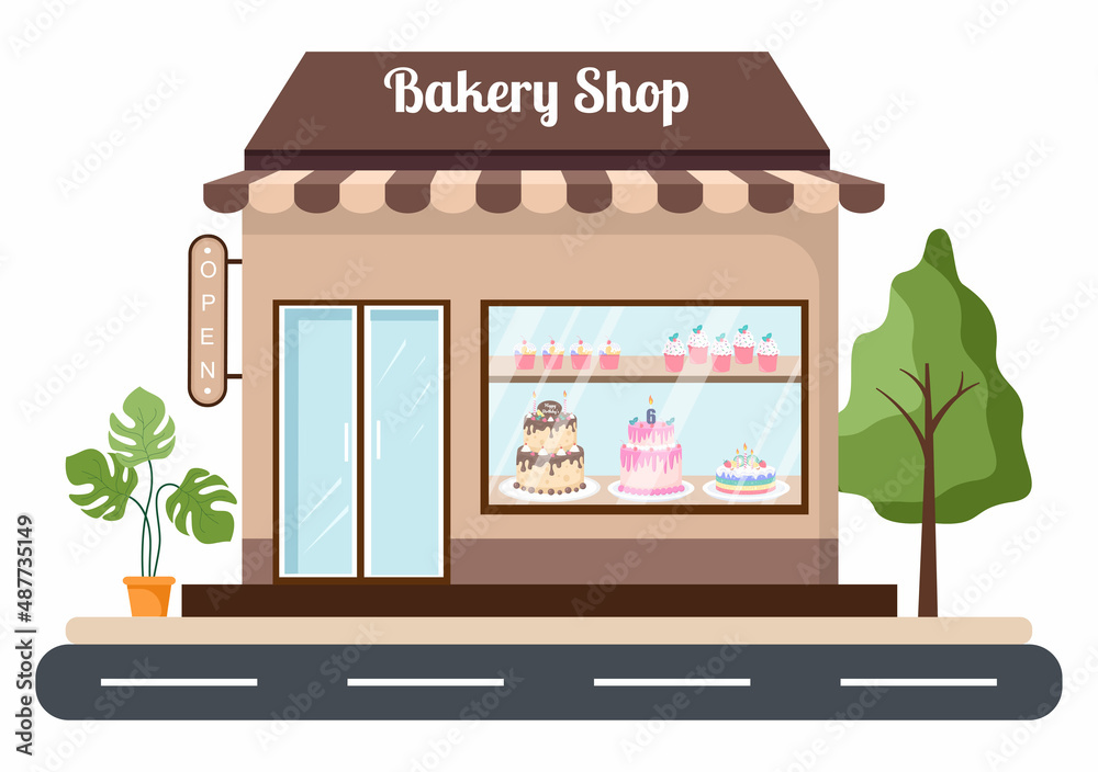 Bakery Shop Building That Sells Various Types of Bread such as White ...