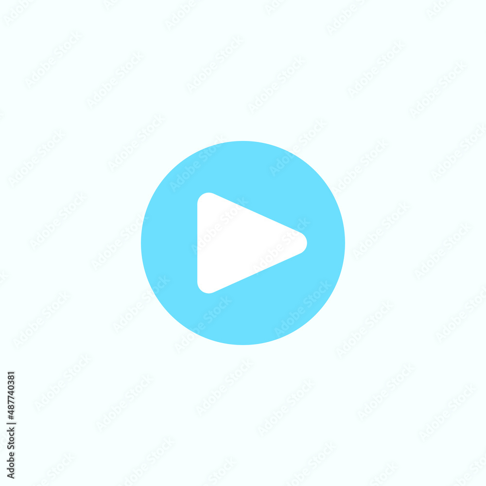 Play button icon in trendy flat style isolated on grey background. Play ...