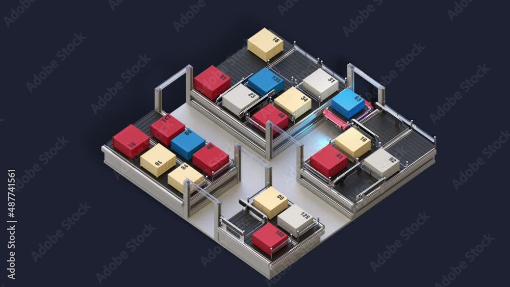 Explaining smart logistics. Automatic sorting carts move logistics to ...