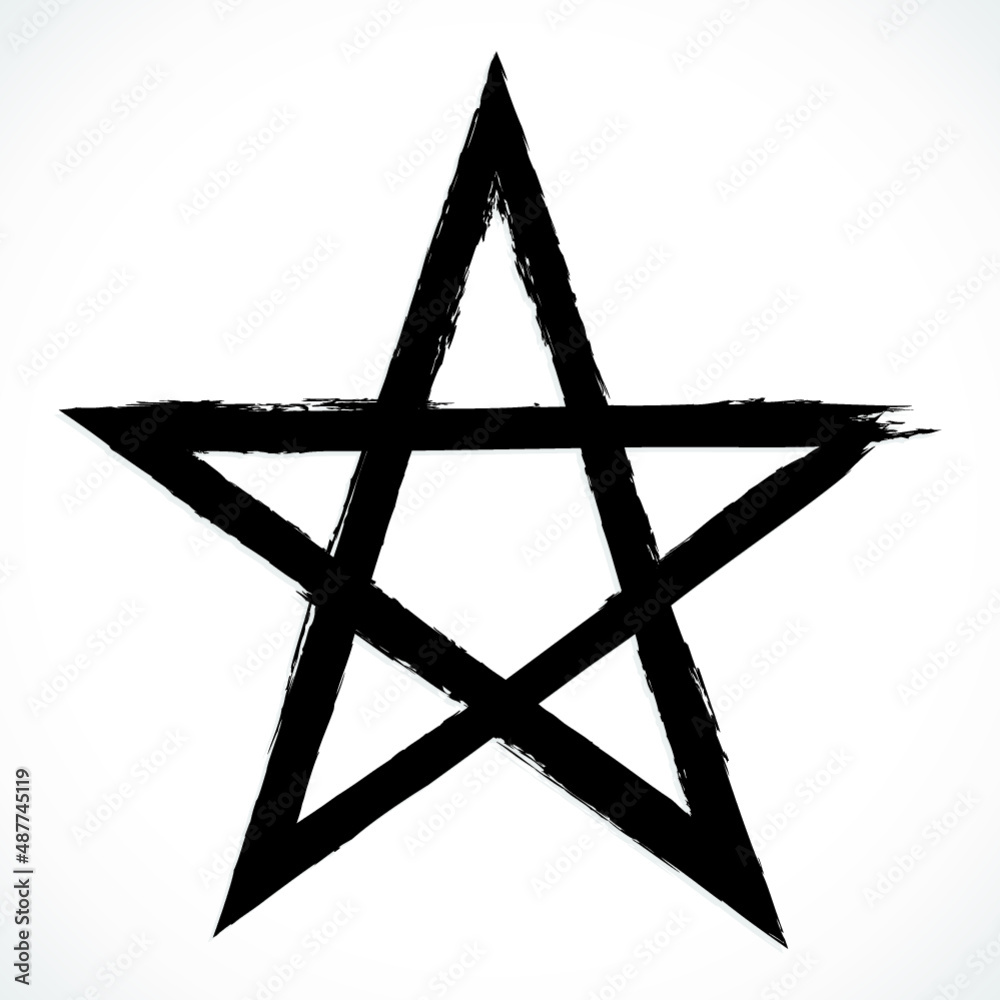 black painted pentagram / vector illustration symbol Stock Vector ...