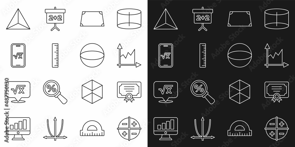Set line XYZ Coordinate system, Certificate template, Graph, schedule, chart, diagram, Acute ...
