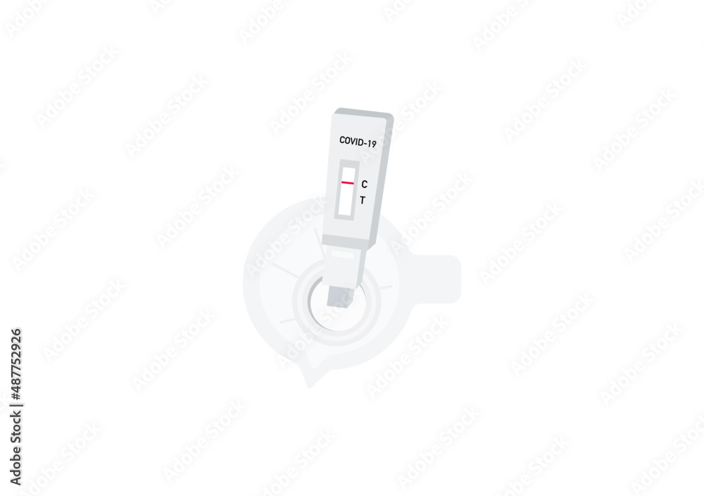 saliva swab covid 19 rapid antigen test kit vector set isolated on ...
