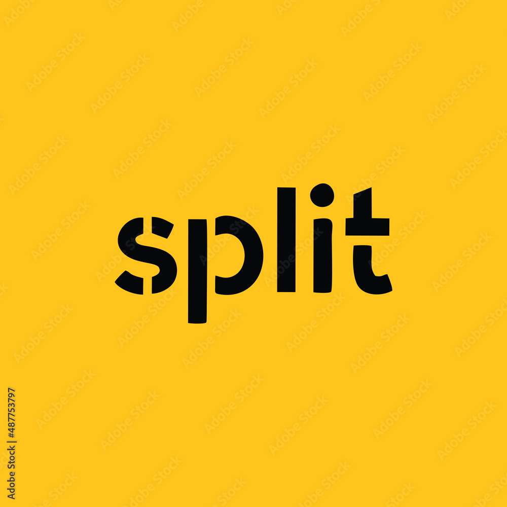 Split letter with logo design illustration. Split logo design ...