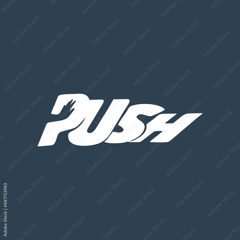 Push letter with logo design illustration. Push logo design inspiration ...