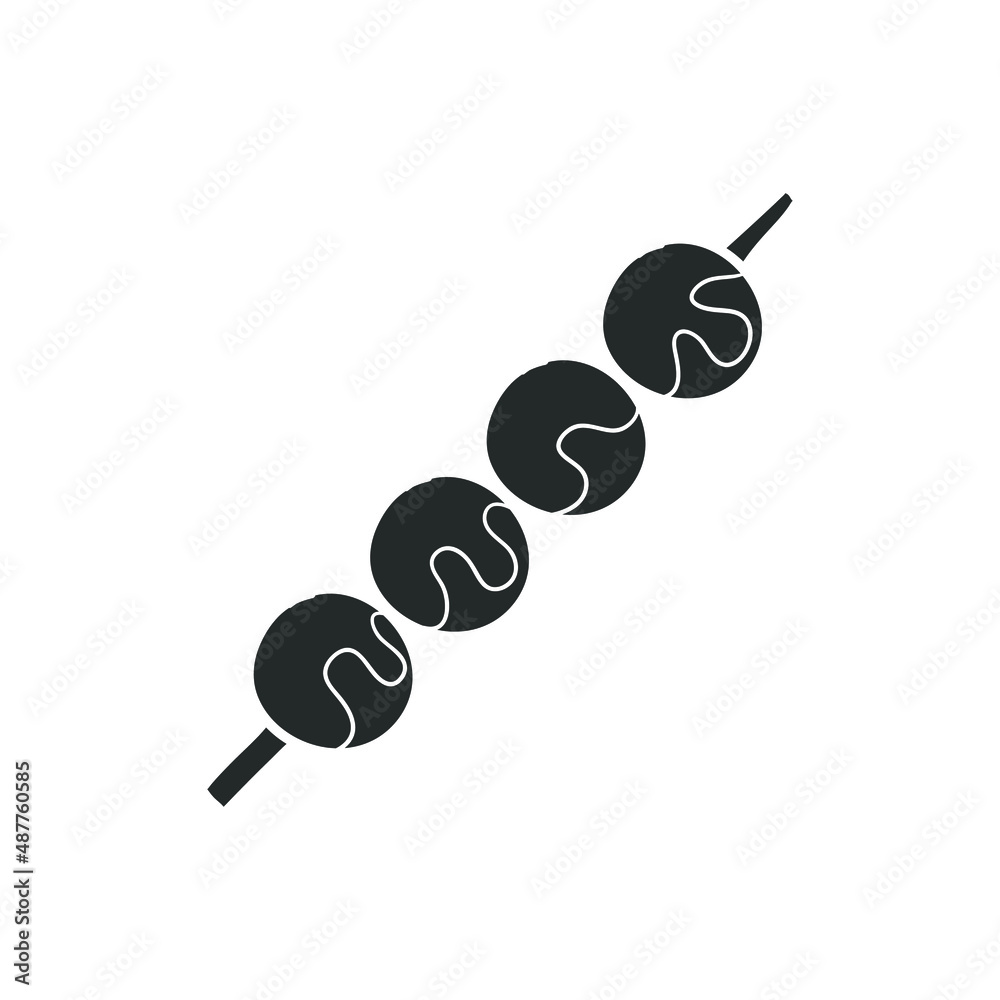 Stick Balls Icon Silhouette Illustration. Food Traditional Grill Vector ...