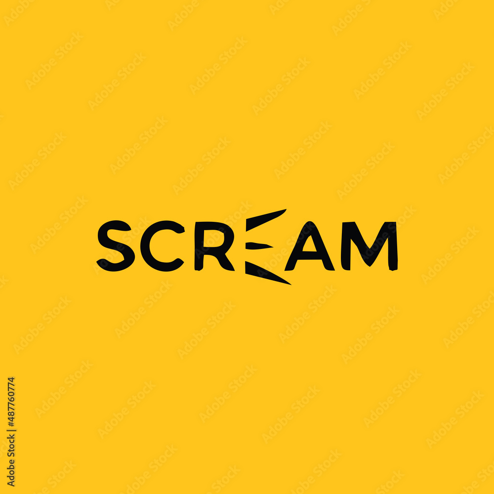 Scream letter with logo design illustration. Scream logo design ...