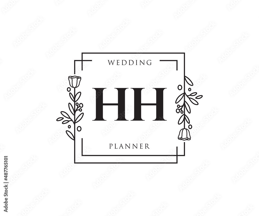 Initial HH feminine logo. Usable for Nature, Salon, Spa, Cosmetic and ...