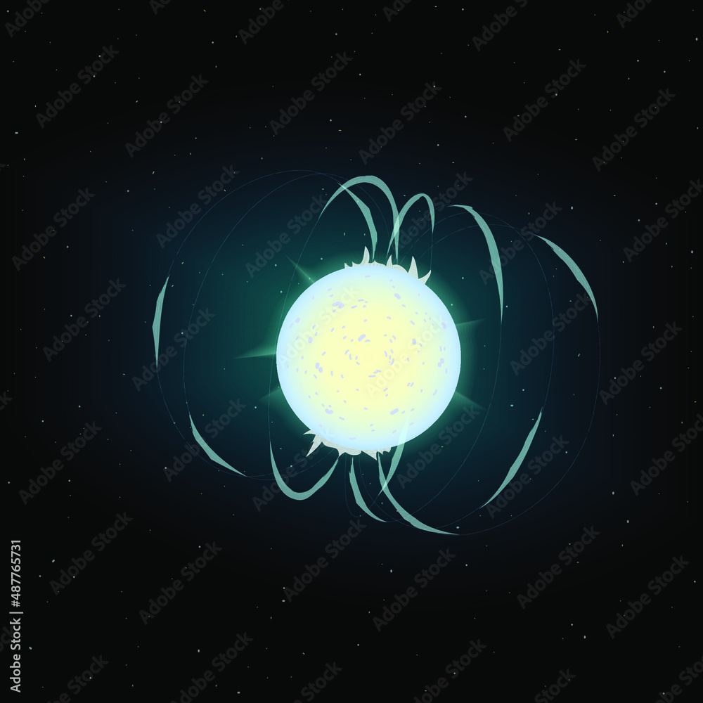 Magnetar neutron star, vector illustration Stock Vector | Adobe Stock