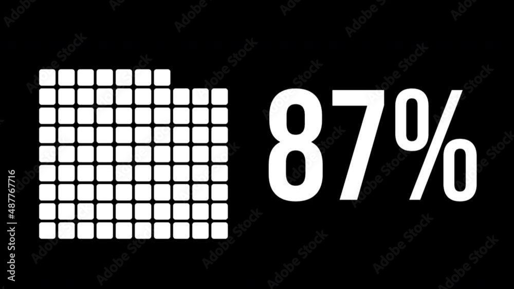 87 percent infographic diagram, eighty-seven percentage square ...