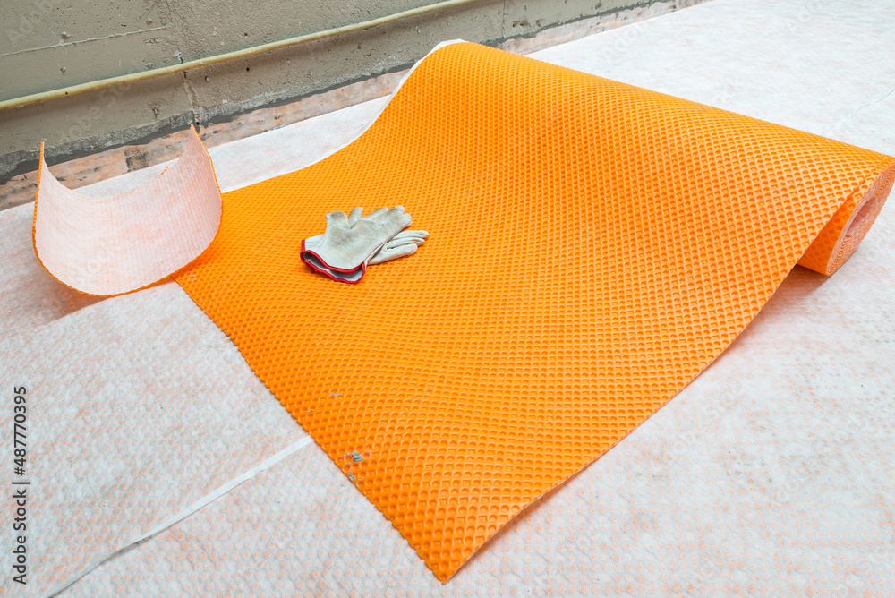 Home renovation. Polyethylene drainage membrane with fiber fabric that ...