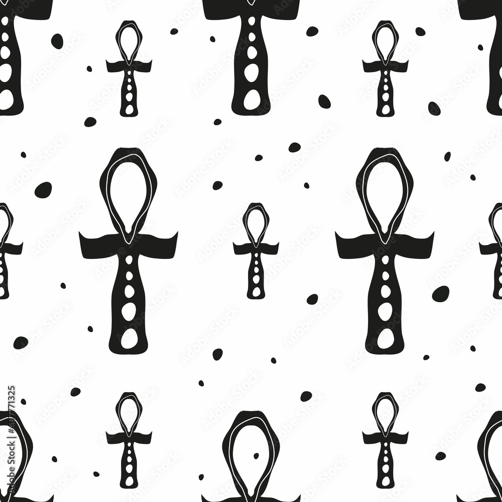 Ankh pattern. Seamless. The Egyptian cross. Religious beliefs and ...