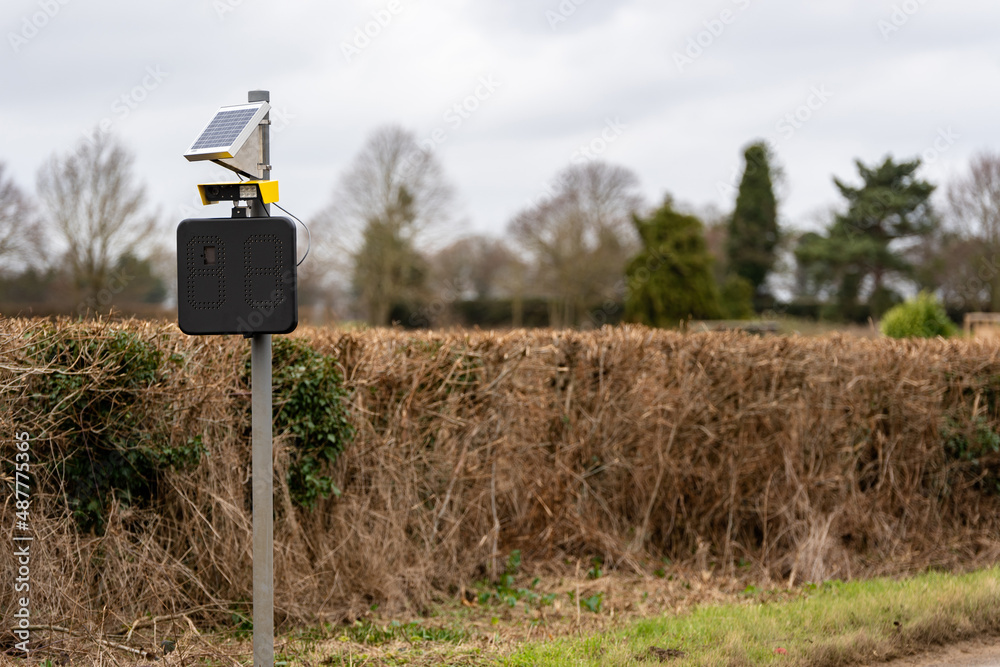 Solar powered speed trap that has built in number plate recognition to ...
