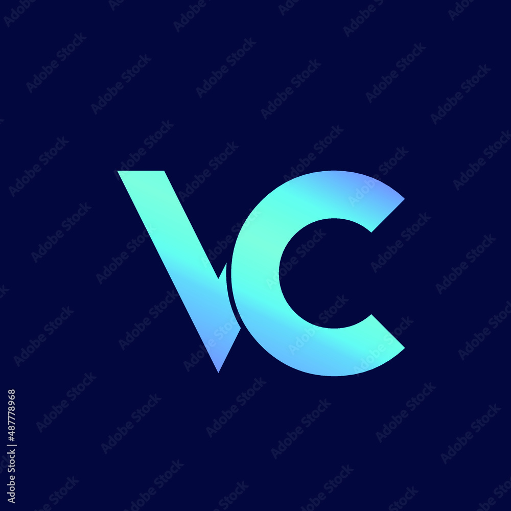 VC monogram logo.Letter c, letter v typographic icon.Lettering sign ...