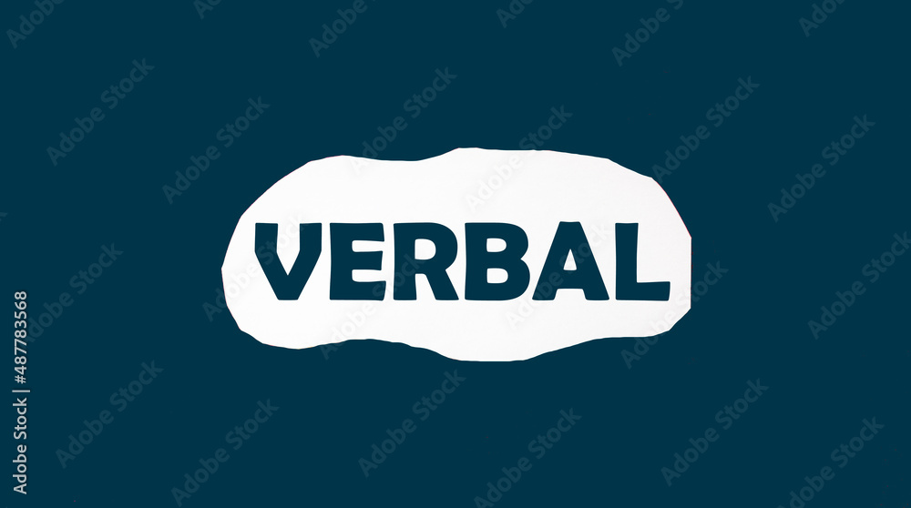 word VERBAL written on paper and blue background Stock Photo | Adobe Stock