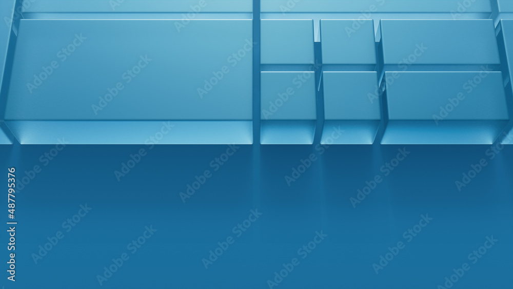 Transparent Blocks on a Blue Surface. Innovative Tech Aesthetic with ...