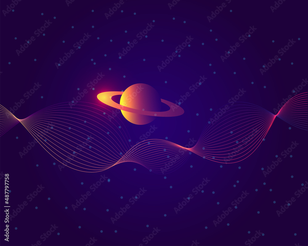 Space background with the planet Saturn. Wallpaper template. Vector ...
