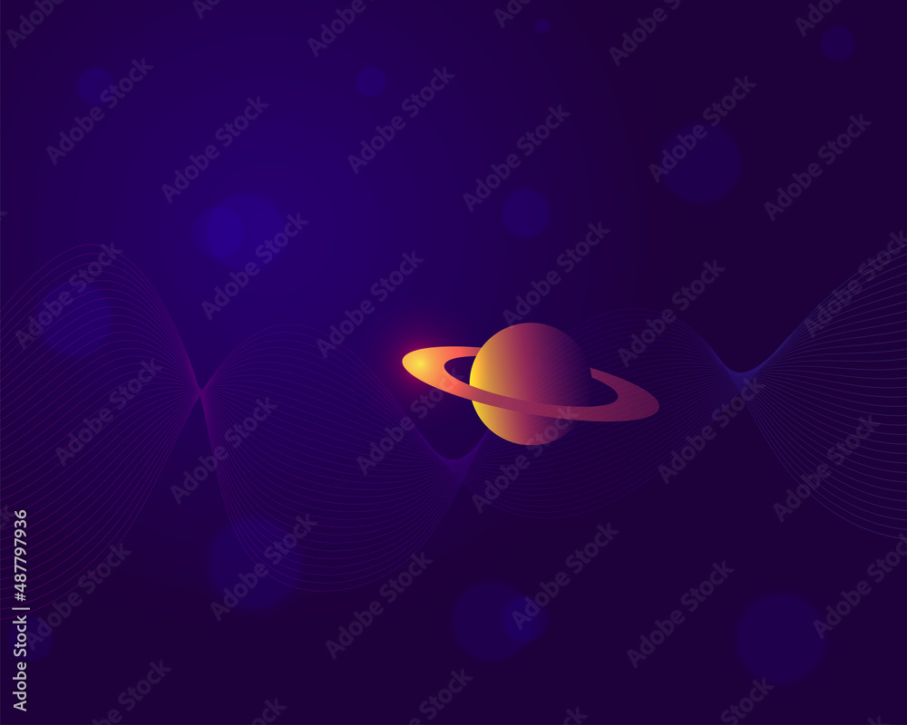 Space background with the planet Saturn. Wallpaper template. Vector ...