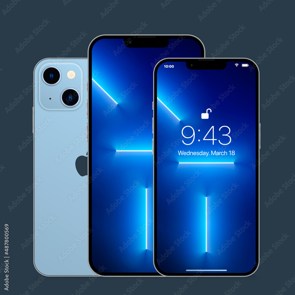 iPhone 13 mockup vector. smartphone iPhone vector. Mock-up screen ...