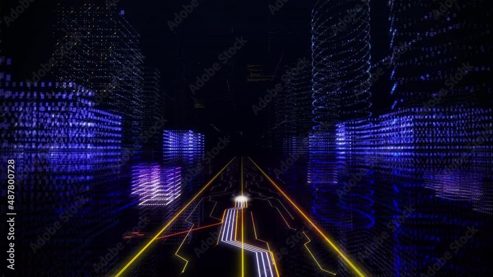 Augmented Reality. White Data Stream is Processed by the Main Circuit ...