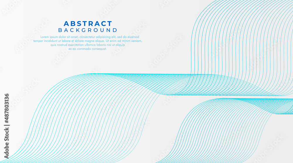 Abstract light blue wave lines background. Line art. Design modern ...