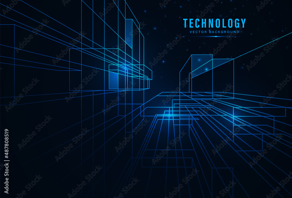 Abstract technology motion lines style concept background. Blue lines ...