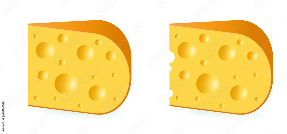 Piece of cheese icon or symbol. texture of the cheese with holes ...