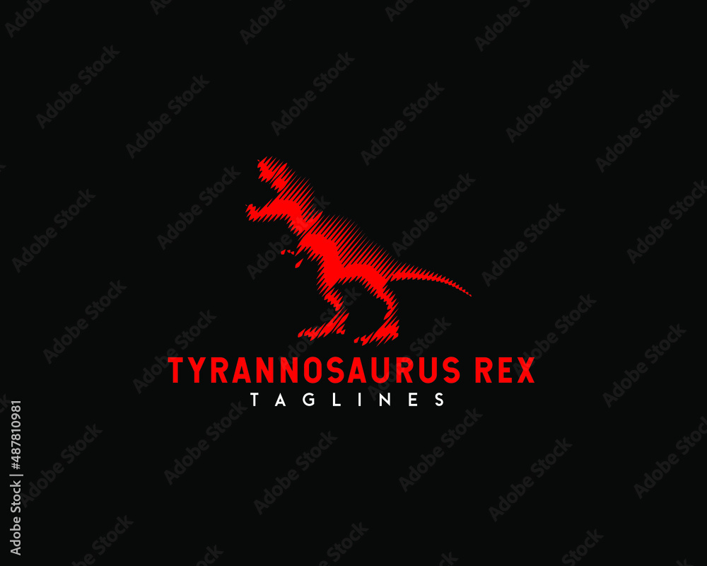 dinosaur logo. dinosaur silhouette. halftone dinosaur logo Stock Vector ...