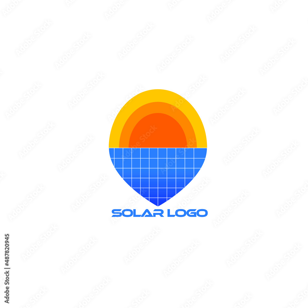 Logo of solar.vector illustration.Sun solar energy logo design. Stock ...