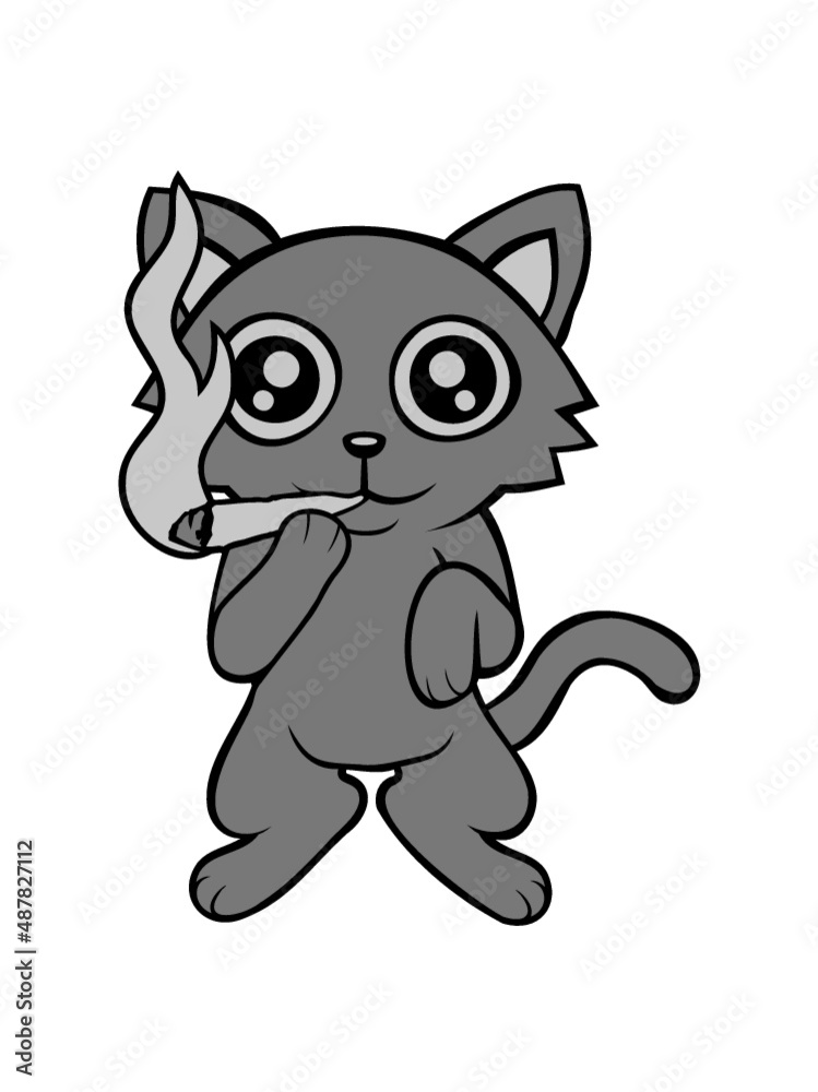 Weed rauchende Katze Stock Vector | Adobe Stock