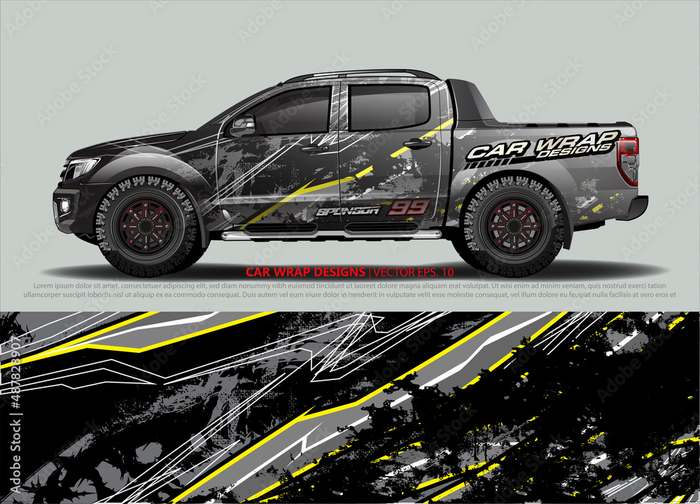 car wrap design. simple lines with abstract background vector concept ...