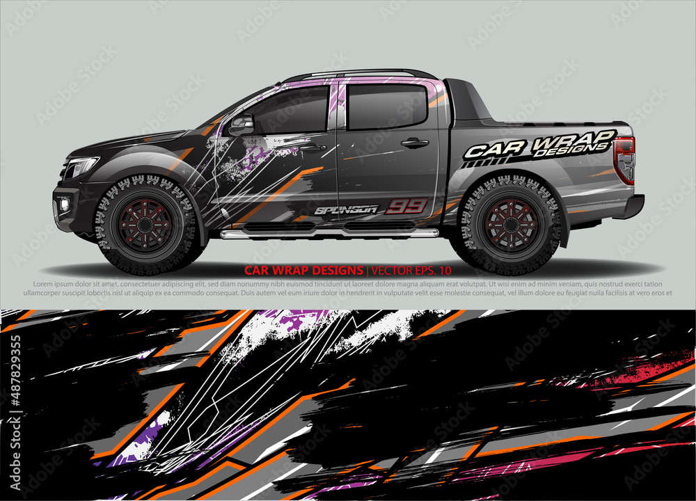 car wrap design. simple lines with abstract background vector concept ...