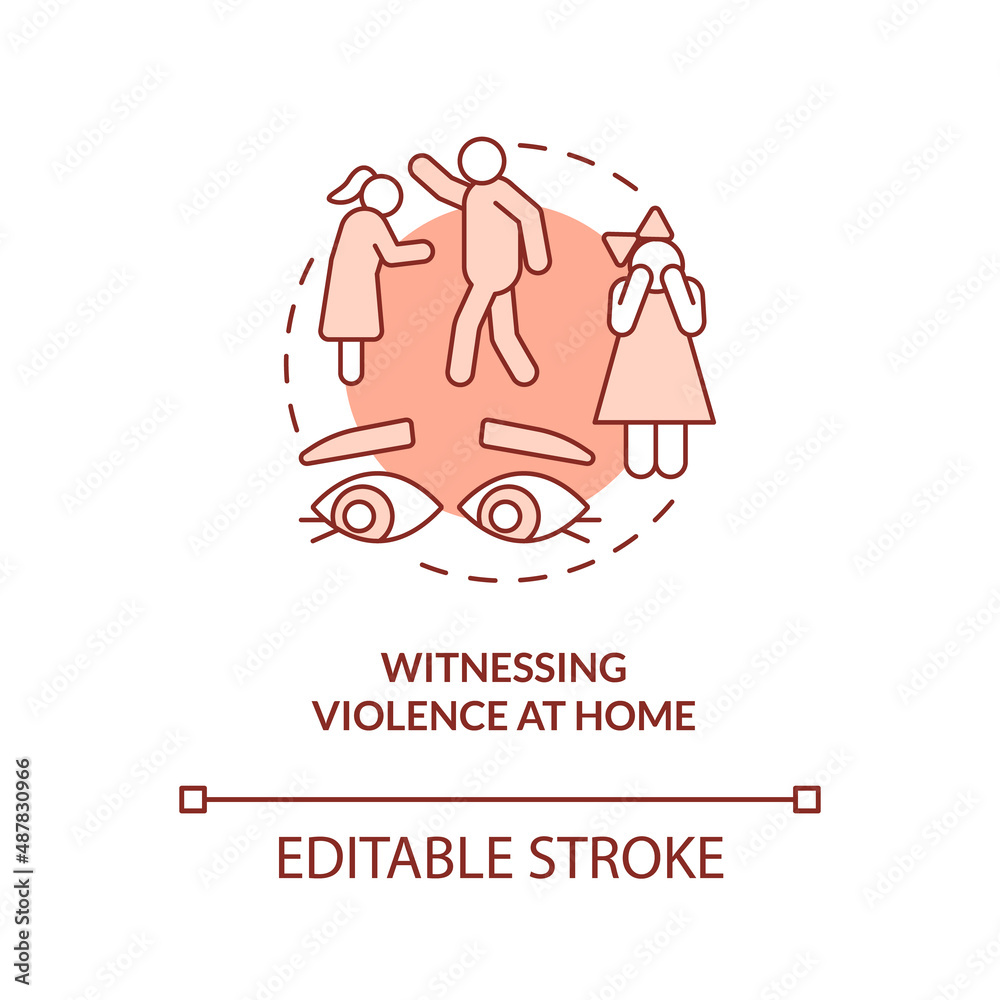 Witnessing violence at home terracotta concept icon. Physical ...