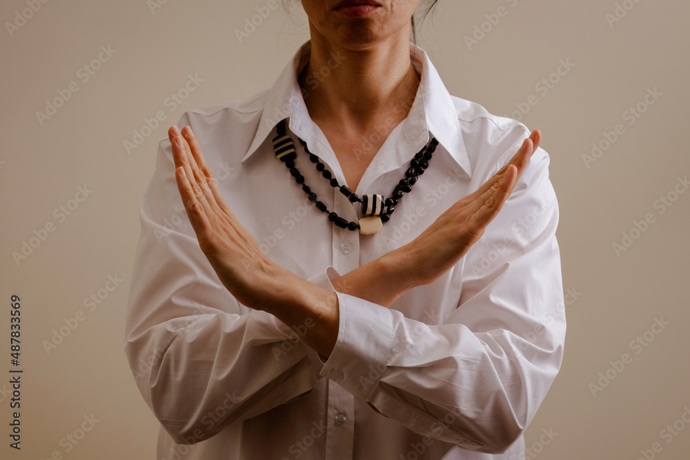 Crossed hands. Break the bias symbol of woman's international day ...