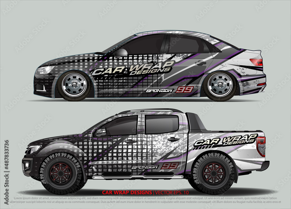 car wrap design. simple lines with abstract background vector concept ...