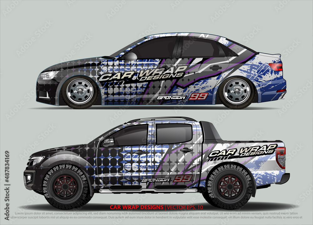 car wrap design. simple lines with abstract background vector concept ...
