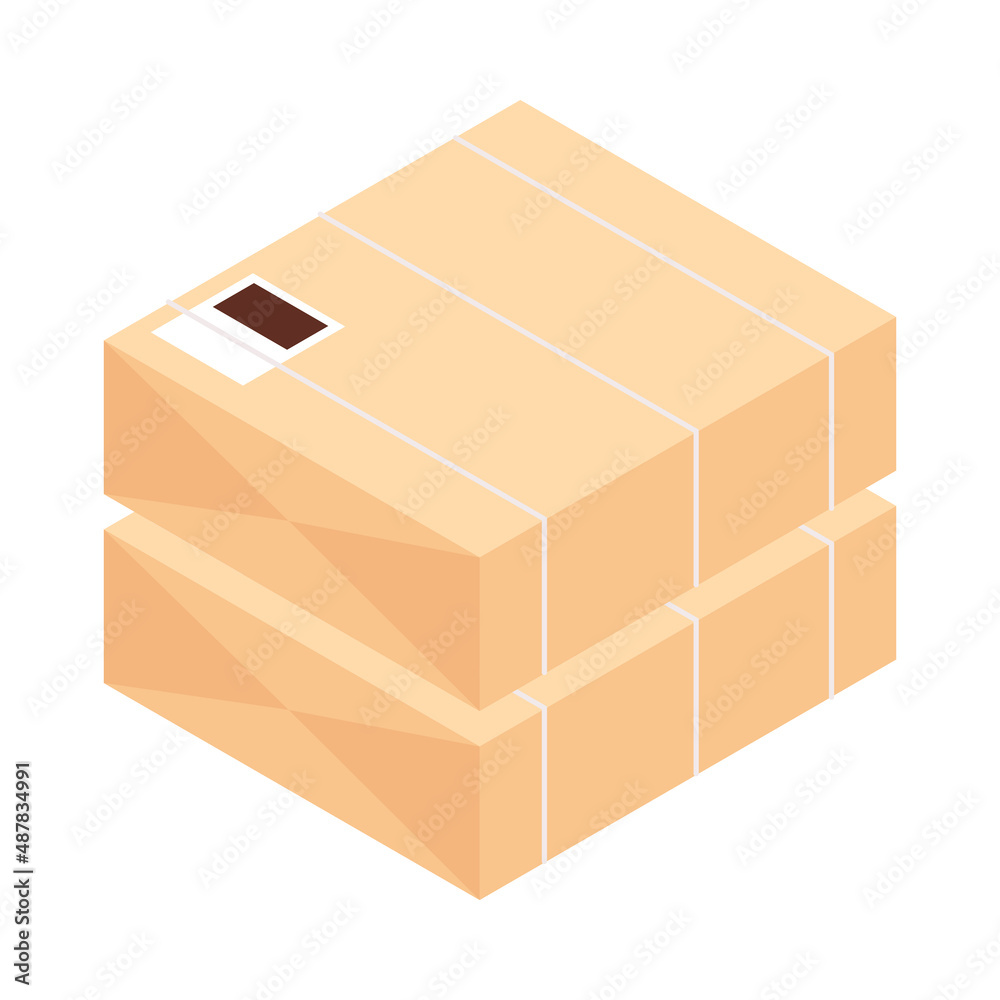 Carton Package Production Composition Stock Vector Adobe Stock