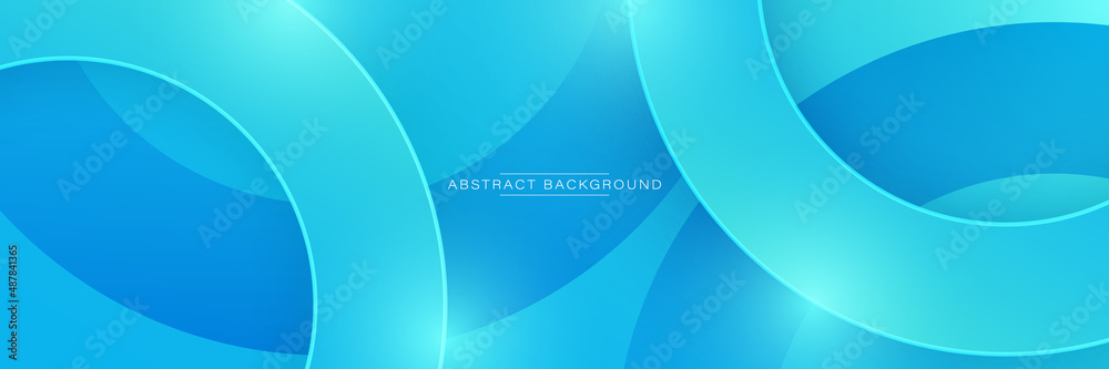 Abstract bright blue gradient circles geometric shape background ...