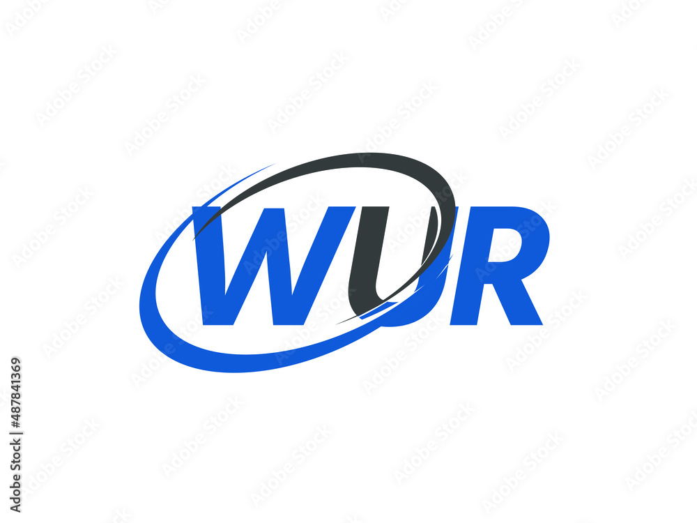 WUR letter creative modern elegant swoosh logo design Stock Vector ...