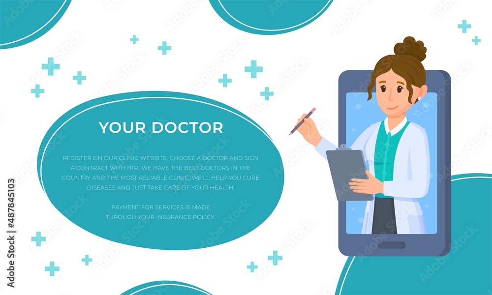 Vector illustration medic template. Medical questionnaire concept ...