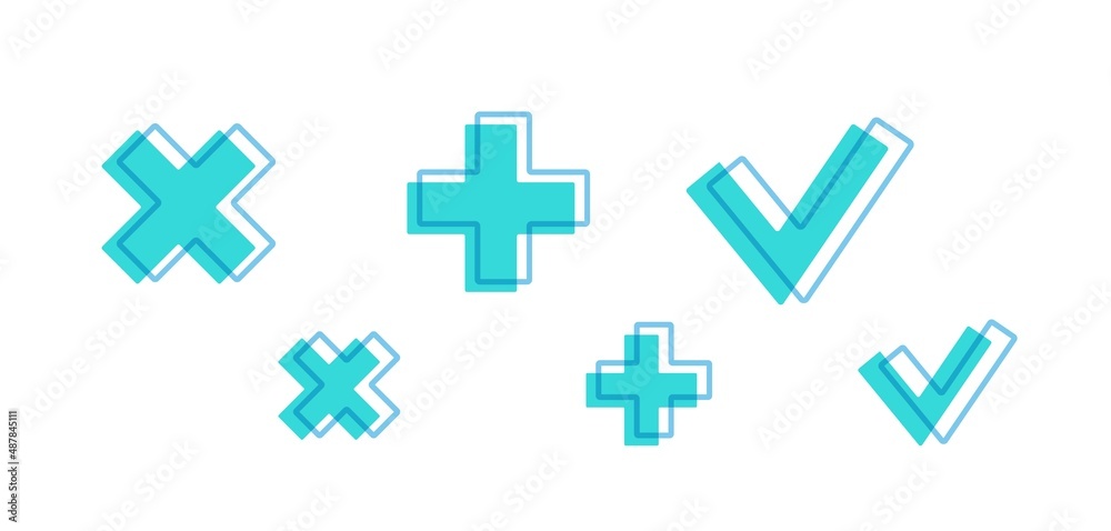 Vector illustration of medical symbols. Set of different medical icons ...