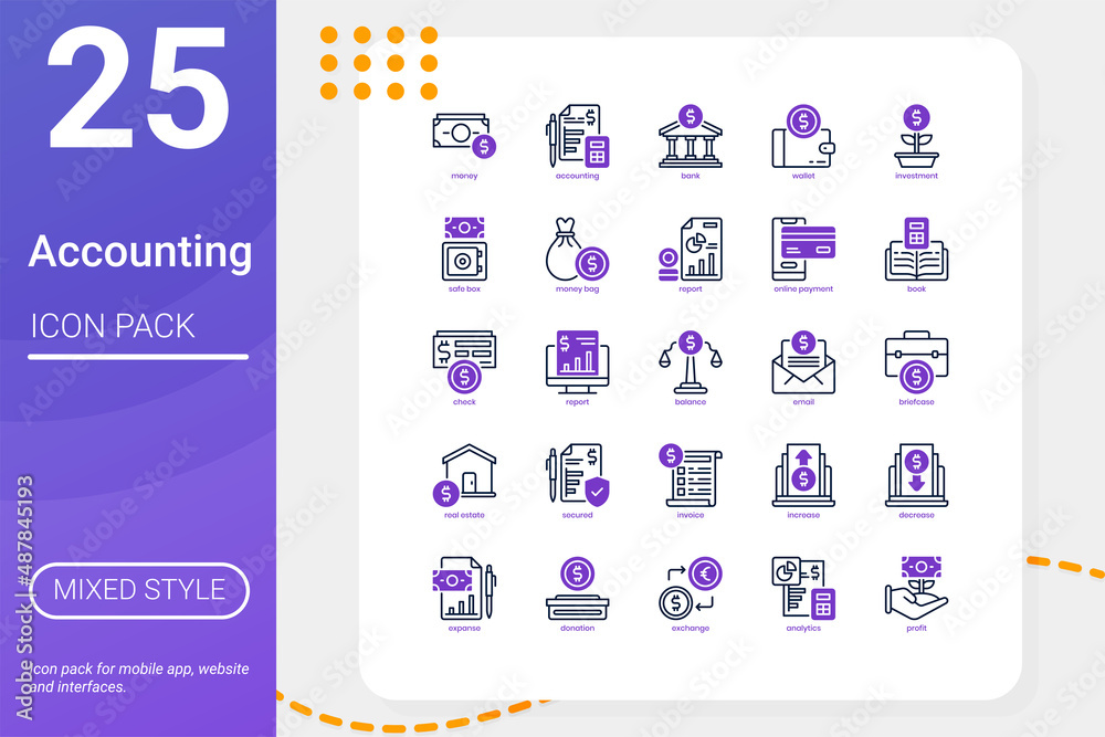 Accounting icon pack for your website design, logo, app, UI. Accounting ...