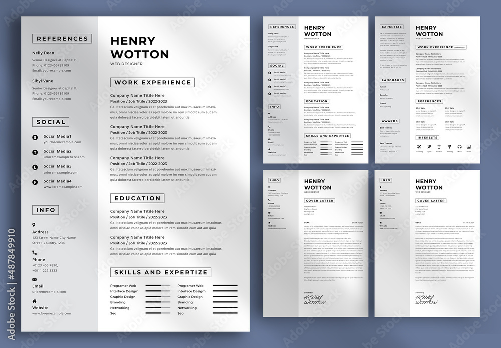 Resume Layout Stock Template | Adobe Stock