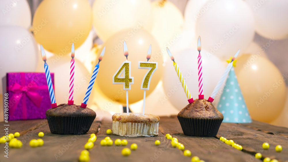 Beautiful card happy birthday for a woman with the number 47 in a ...