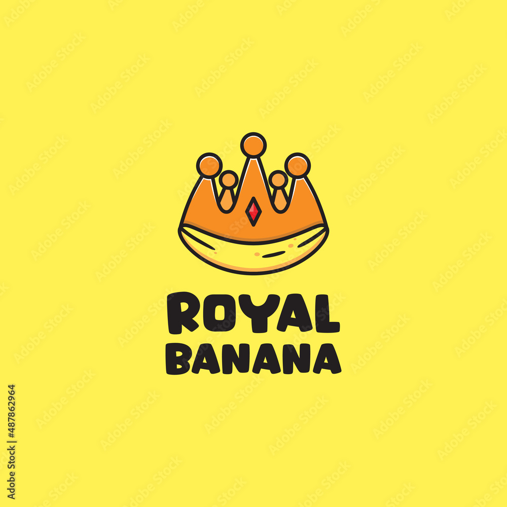Royal Banana Mascot Logo Design Stock Vector | Adobe Stock